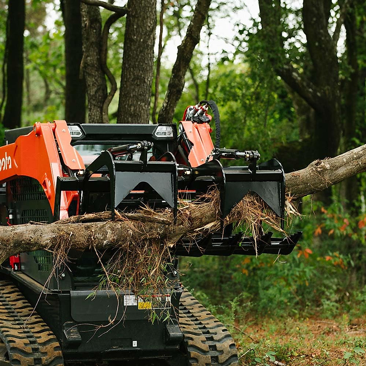 Titan Attachments 60" Economy Series Root Grapple Bucket Attachment, Universal SSQA Connection, Twin 3,000 PSI Cylinder with Cylinder Guard, Back Stoppers, 3/8" Thick Steel Frame