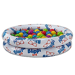 Blippi Ball Pit Mystery Adventure, Featuring Portable Indoor/Outdoor Inflatable Ball Pit, 35 Plastic Balls, 10 Surprise Balls with 10 Accessories - Educational Toys for Kids - Amazon Exclusive