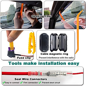 iiwey Dash Cam Hardwire Kit, 4 Meter Dashboard Camera Car Charger Cable Kit 12V- 24V to 5V, Power Adapter with LP/Mini/ATO/Micro2 Fuse for Dash Cam (Mini/Micro)