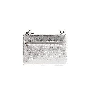 LAM GALLERY Sparkling Silver Evening Clutch Handbag Bling Small Crossbody Chain Bag Glitter Shoulder Tote Bag for Womens - Chain Style