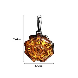 Ian and Valeri Co. Amber Sterling Silver Rose Pendant