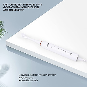 HUACAIKJ Automatic Touch Control 5-Speed Adult Models Sonic Rechargeable Dental Cleaning Electric Toothbrush (White)