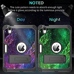 BENTOBEN iPad Mini 6 Case, Slim Space Galaxy Design 3 Layers Heavy Duty Rugged Shockproof Kickstand Protective Tablet Cover Case for iPad Mini 6th Generation 8.3 Inch 2021, Purple