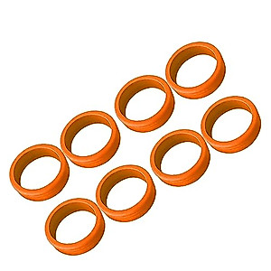 JTLB 8-Pack Luggage Suitcase Wheel Covers, Noise Cancelling and Shock Absorbing Protective Silicone Caster Covers for Trolley Case (Orange)