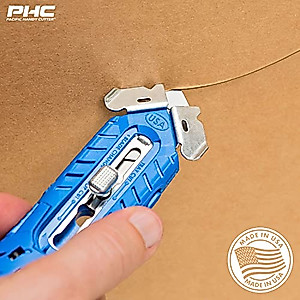 Pacific Handy Cutter S8 Safety Cutter, Ambidextrous Retractable Utility Knife with Ergonomic Design, Bladeless Tape Splitters, Steel Guards for Safety & Damage Protection, Warehouse & In-Store Cutting