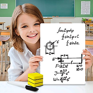 Small Dry Erase Boards, Classroom White Boards for Kids 9" x12”, Personal Mini Whiteboards for Home School Teaching Supplies, School Supplies Lapboards, 32 Whiteboard Erasers & 32 Markers Included