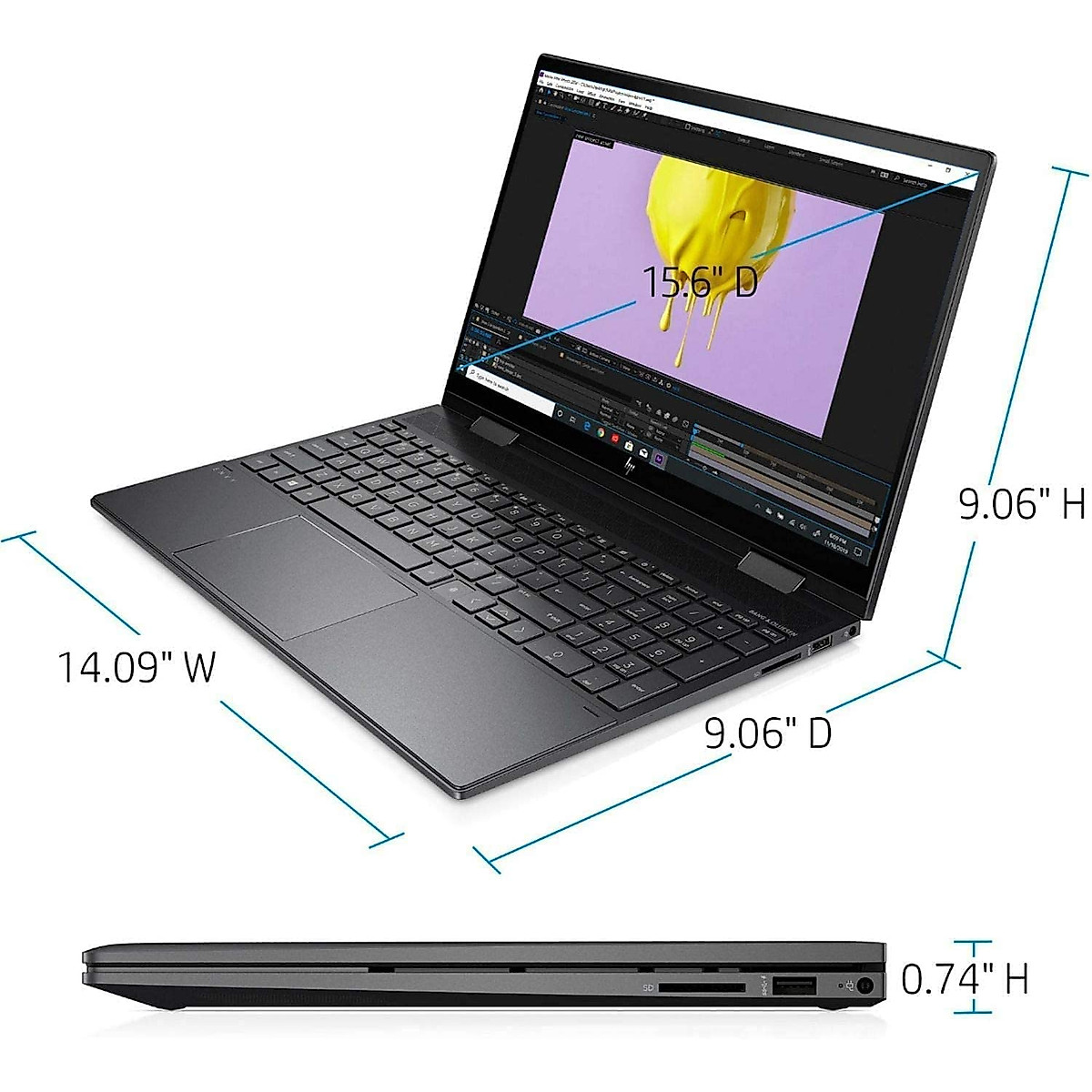 HP Envy x360 Touchscreen 2-in-1 Laptop, 15.6" FHD IPS Touchscreen, 8 Core AMD Ryzen 7 5700U 4.3 GHz, Wi-Fi 6, Backlit KB, USB-C, Fingerprint, 11.5 hr Battery Life, Win 10 (16GB RAM | 1TB PCIe SSD)