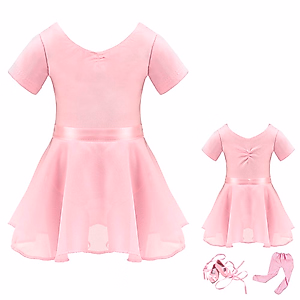 BARWA American 18 inch Doll Me Doll Matching Outfits Clothes 4 PCS Ballet Ballerina Outfits Dance Dress Costume for Girls and 18 inch Dolls (140cm)