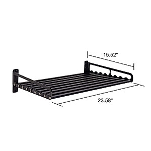 Goyappin Microwave Oven Rack, 23.58“x15.52“ Shelf for Microwave Wall Mount, Wall-Mounted Electric Oven Holder Shelf Kitchen Wall Pot Pan Rack Weight Bearing 80 lbs for Electric Oven Microwave