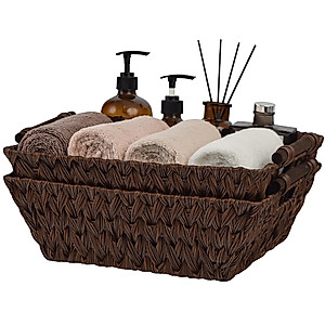 GRANNY SAYS Bundle of 2-Pack Wicker Baskets & 3-Pack Wicker Storage Baskets