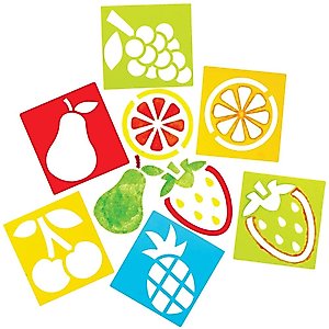 Baker Ross AT749 Fruit Stencils - Pack of 8, for Kids Arts and Crafts Projects, Painting and Creating