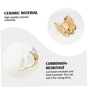 1 set Tea Lid Jar Lids with Relief Ice White Handles Disc Sealing Bowls for Seasoning Dessert Bird Ceramic Steam Holder Saucer Stock Casserole and Food Steaming Home Double