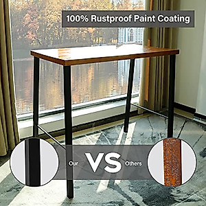 Tengchang 30" Metal Desk Dining Table Legs Black, Set of 2