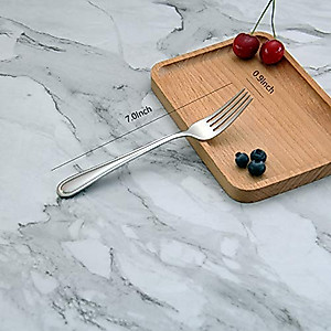 Salad Forks Set of 6, Flatware Forks 7-Inch, Stainless Steel Table Forks Mirror Polishing (Silver, 6pcs-Round Handle)