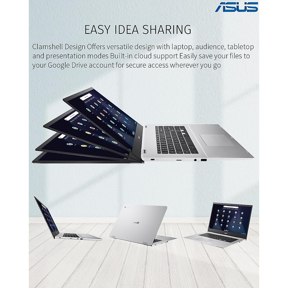 ASUS Chromebook Touchsceen Flip Laptop 2in1-14inch WUXGA IPS Display - AMD Ryzen 3-7320C - Backlit Keyboard - Wi-Fi 6 - USB C - Long Battery Life - Google Chrome (8GB RAM |128GB SSD+256G SD Card)