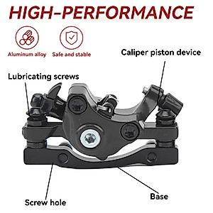 HERCHR MTB Disc Brake Set, 1 Set Disc Brake Kit, MTB Front & Rear Disc Brake Caliper Bicycle Bicycle Cable Puller Accessories for Mountain Bike, Road Bike, BMX(Black)