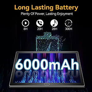 ANTEMPER 10.1 Inch Android Tablet 4G Cellular Tablets with 2 SIM Card - Google Certified Tablet 64G ROM+4G RAM,1080 FHD | 13 MP Camera | Octa-Core | 6000mAh | GPS | Bluetooth | WiFi | - Black