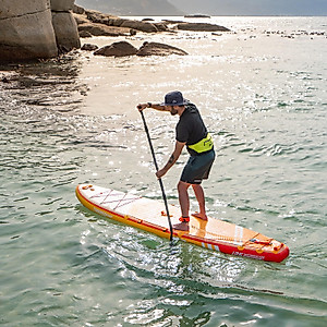 THURSO SURF Inflatable Stand Up Paddle Board All-Around SUP Waterwalker 126 10'6×31''×6'' Deluxe Package | Carbon Shaft Paddle | Roller Backpack | Dual Chamber Pump | Coiled Leash (Tangerine)