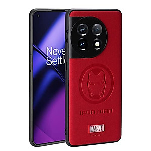 TinPlanet Superhero Slim Thin Case for OnePlus 11 (2023) - Iron, Red