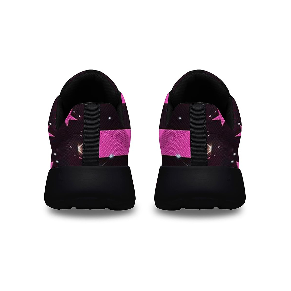 Breast Cancer Shoes for Women Lightweight Running Shoes Outdoor Fashion Cancer Pink Ribbon Sneakers Black Size 6