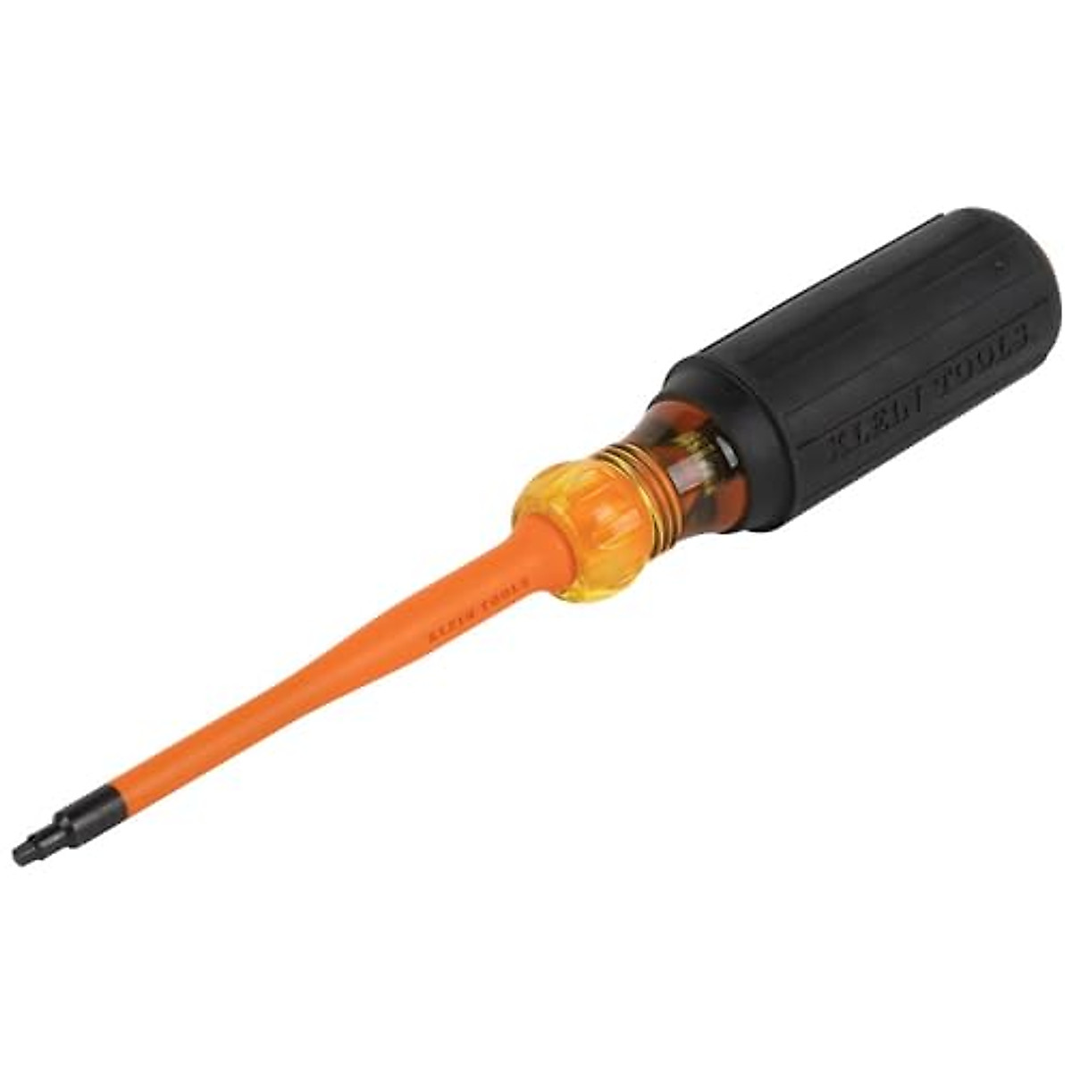 Klein Tools 6984INS Insulated Screwdriver, 1000V Slim Profile Tip, #1 Square with 4-Inch Shank, Cushion-Grip Handle