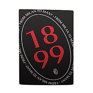Head Case Designs Officially Licensed AC Milan 1899 Oversized Art Vinyl Faceplate Sticker Gaming Skin Decal Cover Compatible with Sony Playstation 5 PS5 Digital Edition Console