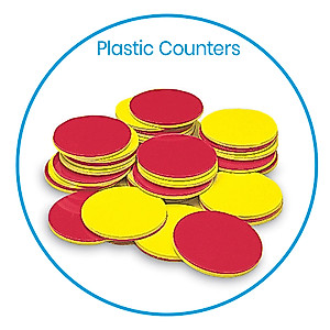 hand2mind Plastic Two-Color Counters, Red and Yellow Counters, Counting Manipulatvies, Math Counters for Kids, Counting Chips, Math Manipulatives, Bingo Chips, Counters for Kids Math (Set of 1000)