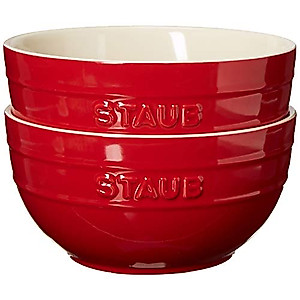 STAUB Ceramics Universal Bowl Set, 6.5-inch, Cherry, 32 Ounces