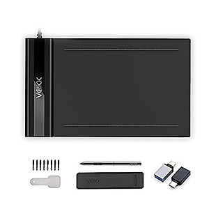 VEIKK S640 Graphics Drawing Tablet 6x4 Inch Ultra-thin Portable OSU Tablet with 8192 Levels Battery-free pen (For Drawing, Online class/E-learning and Web-conference)