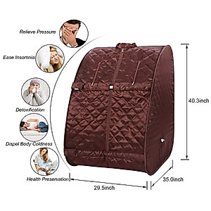 OPPSDECOR Steam Sauna Spa Portable Foldable Personal Indoor Sauna Tent Pot for Therapeutic Reduce Stress Fatigue with Remote Chair Indoor Home