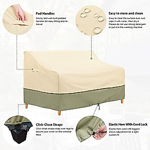 KylinLucky Outdoor Furniture Sofa Covers Waterproof, 2-Seater Patio Loveseat Bench Couch Covers Fits up to 78 x 42 x 30 inches