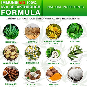 Instant Hemp Cream - Made in USA - Muscle, Foot, Shoulder, Neck, Joints and Back - Natural Hemp Oil Extract Moisturizing Gel, Lotion, Balm