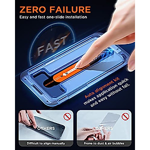 [4+2 Pack][Auto Alignment Kit] Screen Protector Compatible iPhone 14 Pro Max 6.7'' with Camera Lens Protector [10X Military Protection] DIMONCOAT HD Diamonds Hard Tempered Glass Film