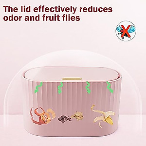 Uprony Mini Trash Can Pink with Lid 0.5 Gallon / 2L with 180 pcs Trash Bag, Tiny Trash Can Mini Bin Waste Basket, Countertop, Bedroom, Office, Vanity, Kitchen Garbage Can