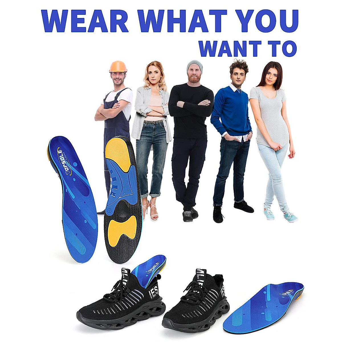 TOPSOLE (220+lbs)Standing All Day Heavy Duty Support Pain Relief Orthotics, Plantar Fasciitis High Arch Support Insoles for Men Women Metatarsalgia,Flat Feet,Feet Pain