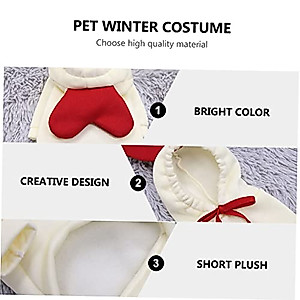 Amosfun 1pc Pet Funny Dogs Hooded Coat - Xs Sweatshirt Party Holiday Christmas Soft and Snowsuit Cat Heart Outfit Cute Guinea Costume Small Winter Costumes Plush Cotton Shape Fall Gifts