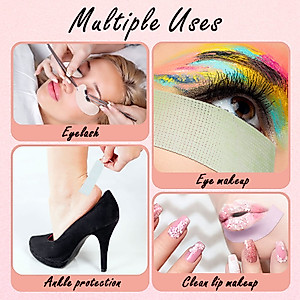 Nuanchu 4 Rolls Lash Tape for Eyelash Extensions Breathable Eyelash Tape for Extensions Adhesive Microporous Lash Extension Tape for Extension Supplies, 0.98 Inch x 3.9 Yard/Roll (Colorful)