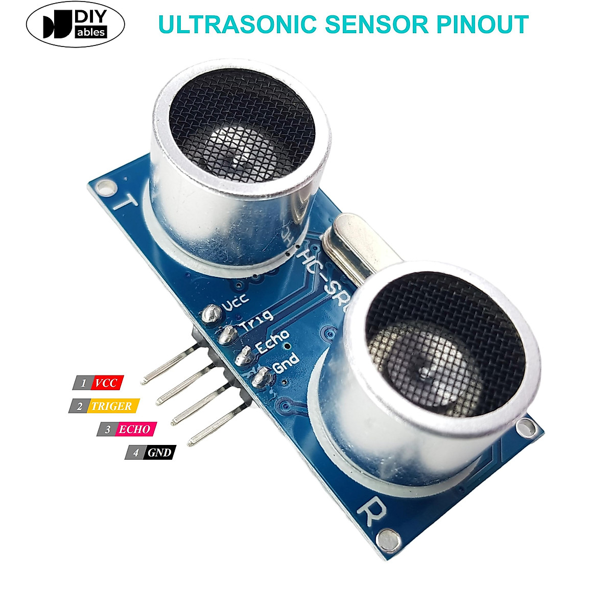 DIYables 2pcs HC-SR04 Ultrasonic Sensor for Arduino, ESP32, ESP8266, Raspberry Pi