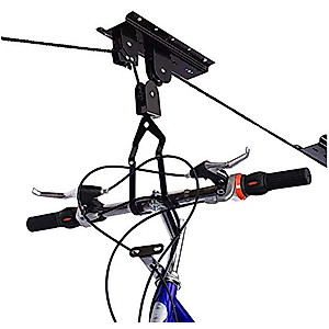 HOMEE Bike Lift, Heavy Duty Bicycle Ceiling Hook Mount Hoist Storage for Garage/Shed, Vertical Bike Holder Indoor Hanging System with Screw