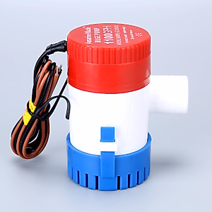 Amarine Made Bilge Pump, 12v Boat Pump 1100gph Marine Boat Bilge Pumps, Fully Submersible Pump for Ponds, Pools, Fishing Boats, RV and Marine Use