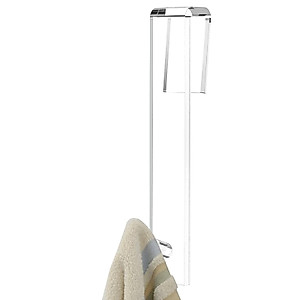 Shower Hook, Acrylic Shower Towel Hook Over Door Hooks for Bathroom Shower Door Hook for Frameless Glass Shower Door No Drilling Required Shower Accessories for Hanging Bath Towels,Clothes