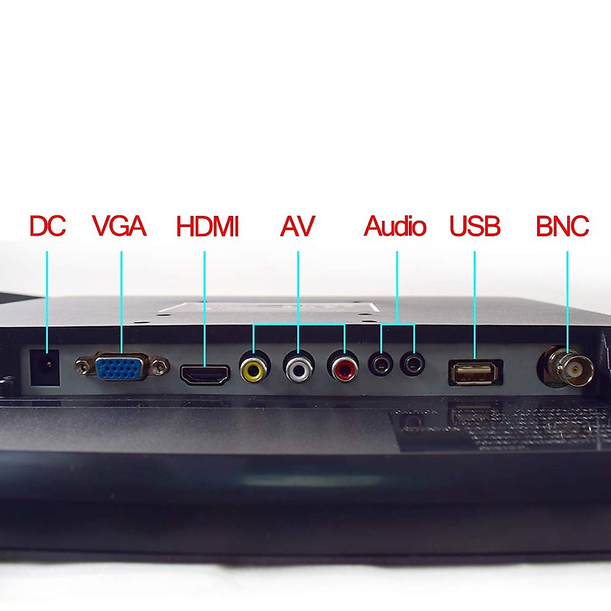 15" CCTV BNC Monitor VGA HDMI AV, 4:3 HD Display LCD Security Screen with USB Drive Player for Surveillance Camera STB PC 1024x768 Resolution Built-in Speaker Audio in/Out
