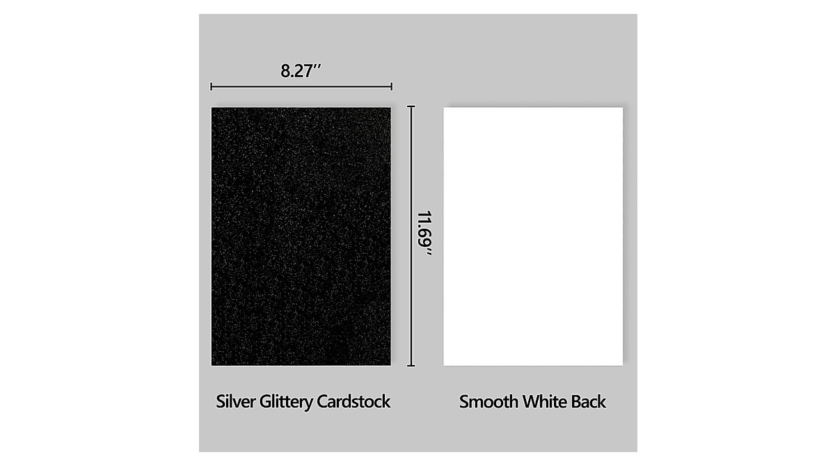 Premium Silver Glitter Cardstock - 25 A4 Sheets
