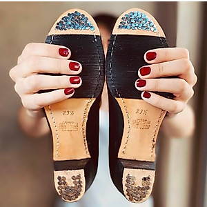 Colonial 325 Women's Folklorico Flamenco Dance Shoes with Nails, 1.5" Heel, Leather, 7 US, 24 MX, Black