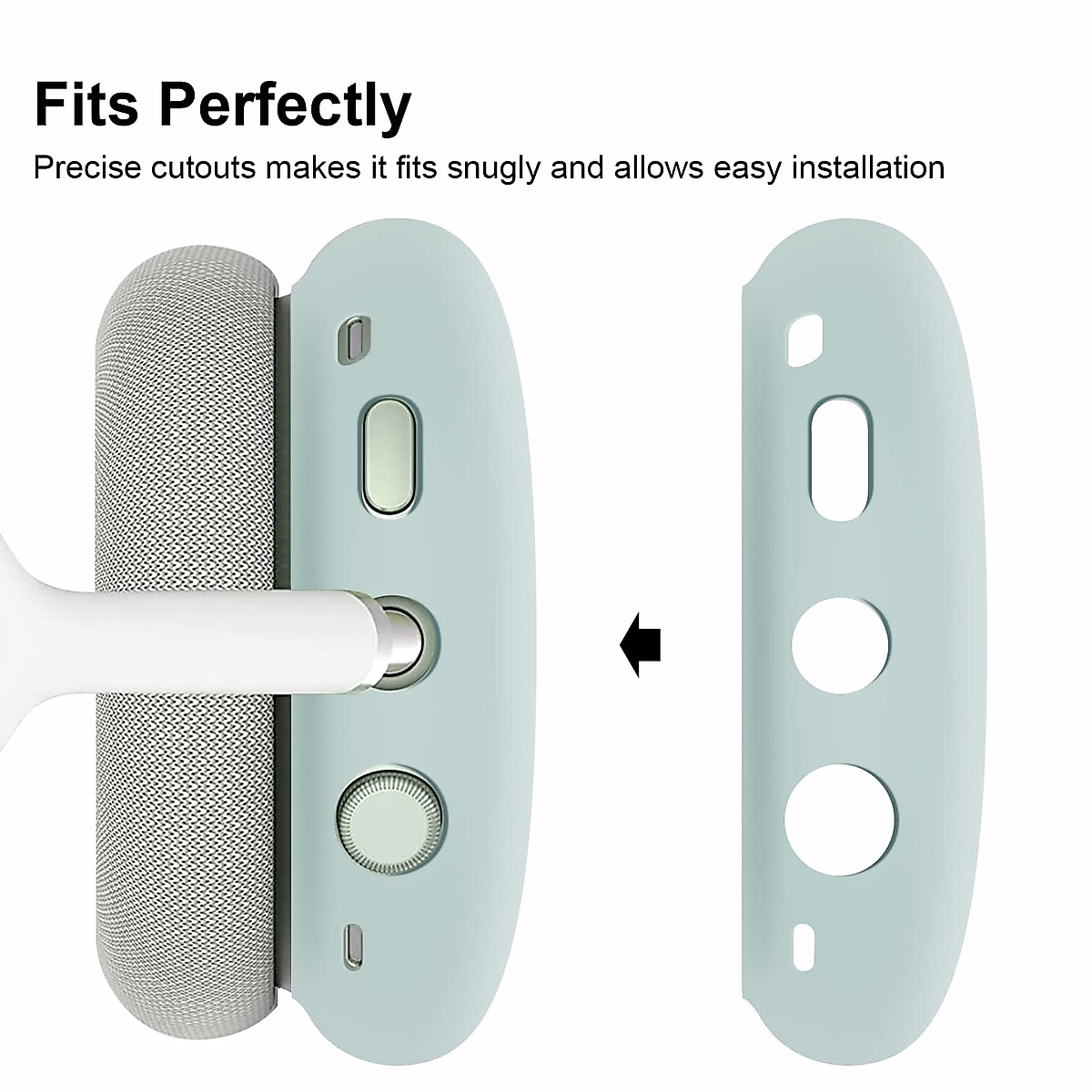 OETKER Compatible Airpods Max Case Cover, Soft Silicone 3 in 1 Anti-Scratch Ear Pad Case Cover/Ear Cups Cover/Headband Cover Accessories Skin for Airpods Max, Green Glow in The Dark