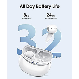 aowoka Bluetooth Headphones, Wireless Earbuds Bluetoth 5.2 with ENC Clear Call, 32H Playtime with Changing, IPX7 Waterproof, Stereo Sound Bluetooth Earbuds, Portable for Work/Study/Travel