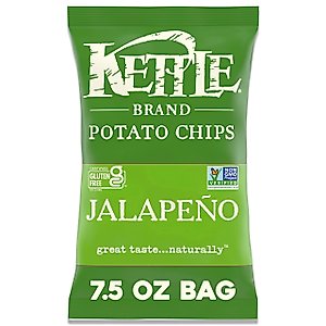 Kettle Brand Jalapeno Kettle Potato Chips, Gluten-Free, Non-GMO, 7.5 oz Bag