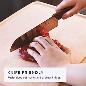 Elihome Classic Series MEDIUM Cutting Board for Kitchen- Natural Wood Fiber Composite, Dishwasher Safe, Eco-Friendly, Juice Grooves, Non-Porous, Reversible, BPA Free, Made in USA, 13"x 10"x 1/4”