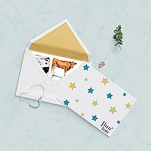 Runtoo Funny Cow Wall Decal Peeking Animal Stickers Window Clings for Kids Bedroom Nursery Farmhouse Wood Decor