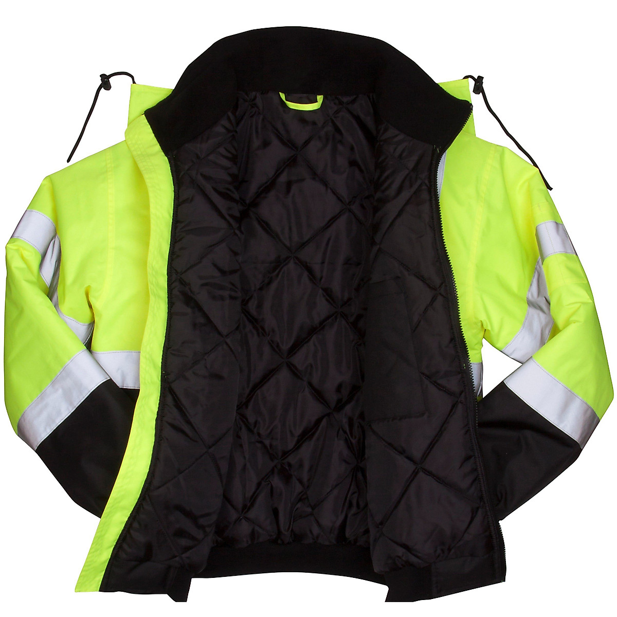 Pyramex Safety RJ3210XL RJ32 Series Jackets Hi-Vis Lime Bomber Jacket with Quilted Lining- Size Extra Large